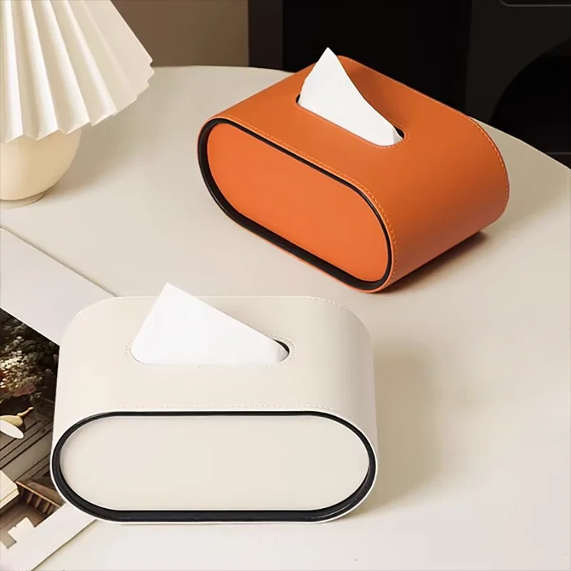 Ellipse Leather Tissue Box – Bellvoire